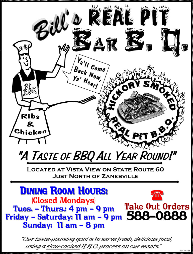 Bill's Real Pit BBQ - Menu